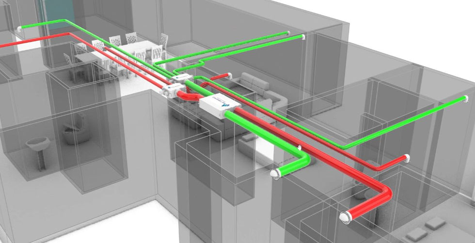 LOW SIDE 4" (PVC DUCT SUPREME+FLEX DUCT 140A+TEE+BEND+SOCKET+CLUMPS+TH – Astberg Ventilation